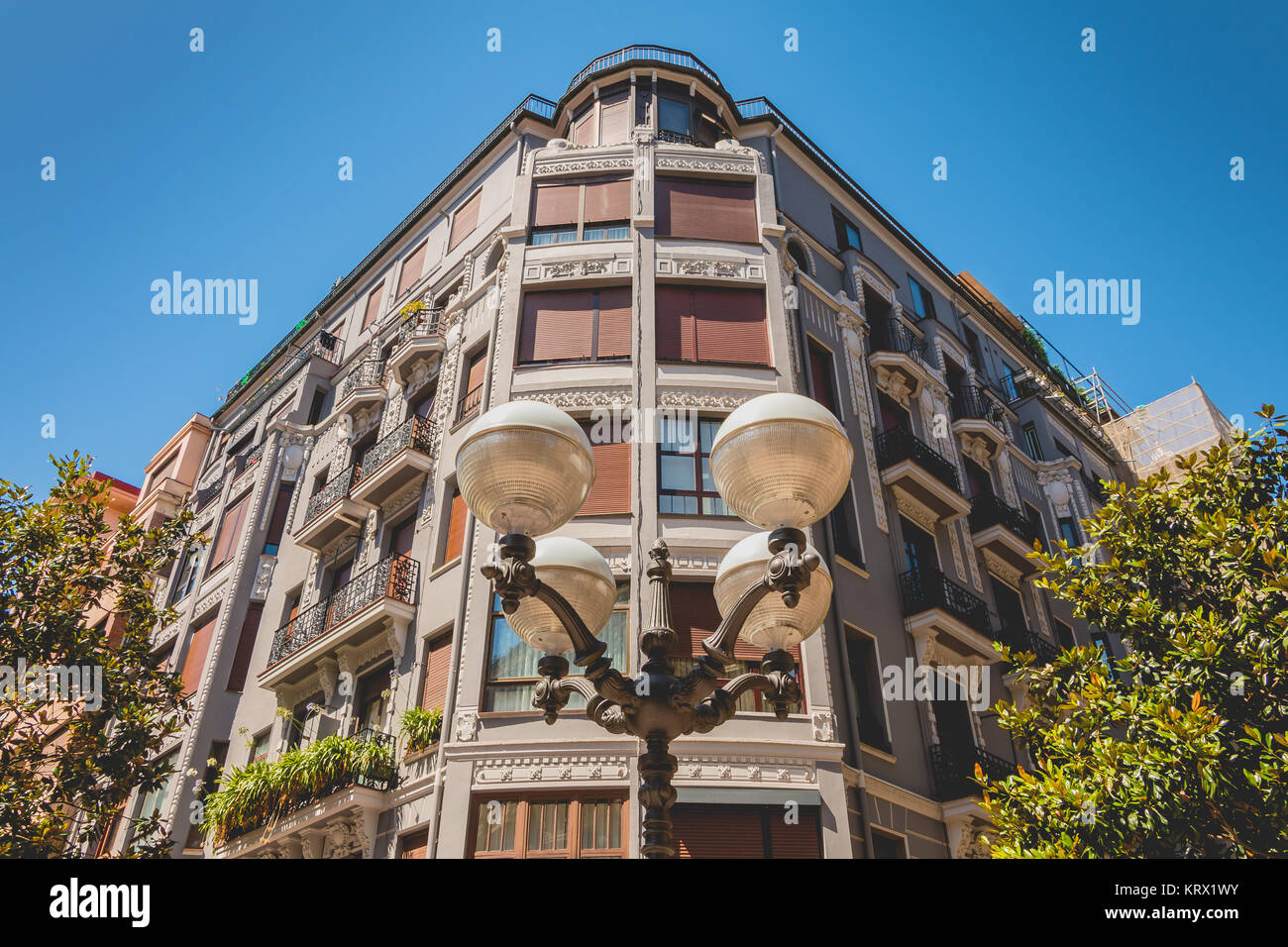 traditional spain building facade Stock Photo - Alamy