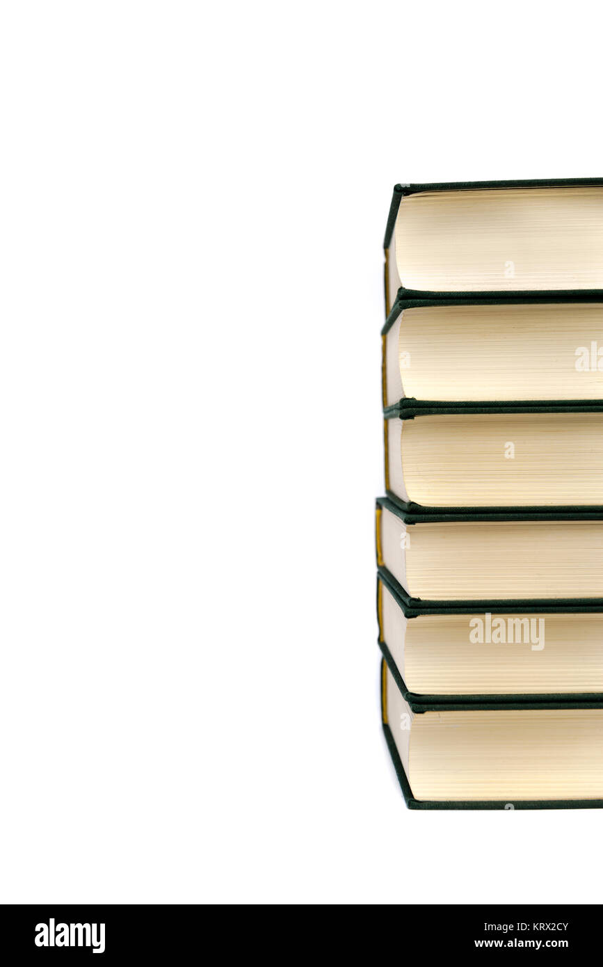 Stack of hardcover books isolated on white background Stock Photo - Alamy