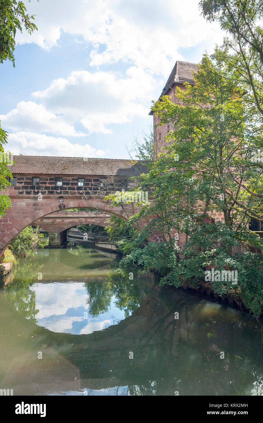 city view of Nuremberg, a city in Franconia in the german state of ...