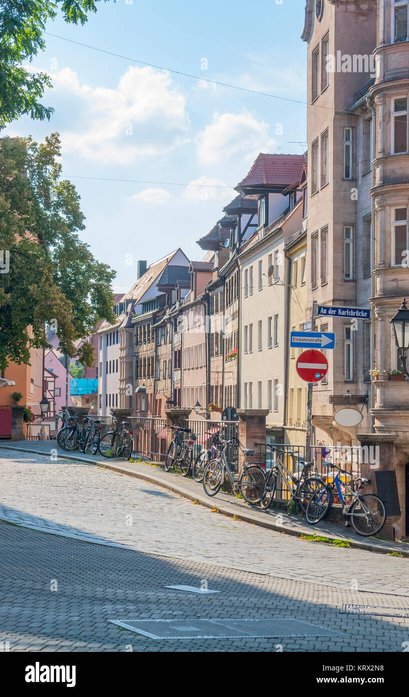 city view of Nuremberg, a city in Franconia in the german state of ...