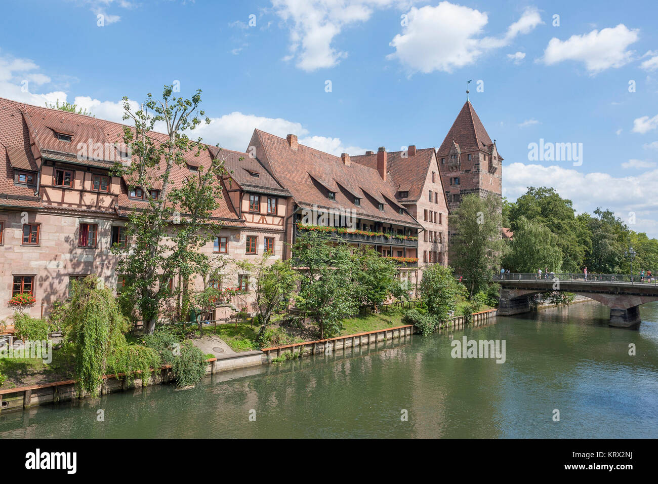 city view of Nuremberg, a city in Franconia in the german state of ...