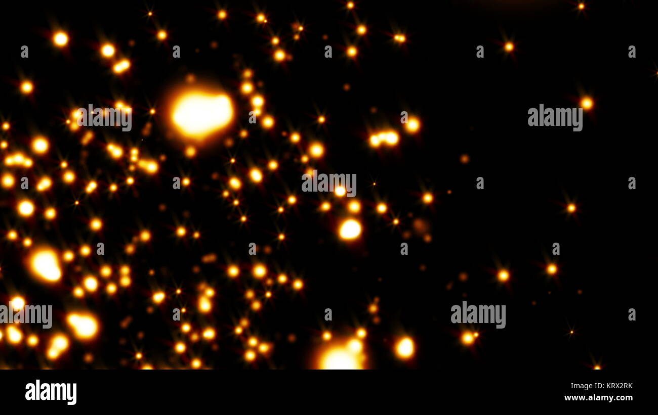Glittering particles sparkle and drift along on a soft current Stock ...