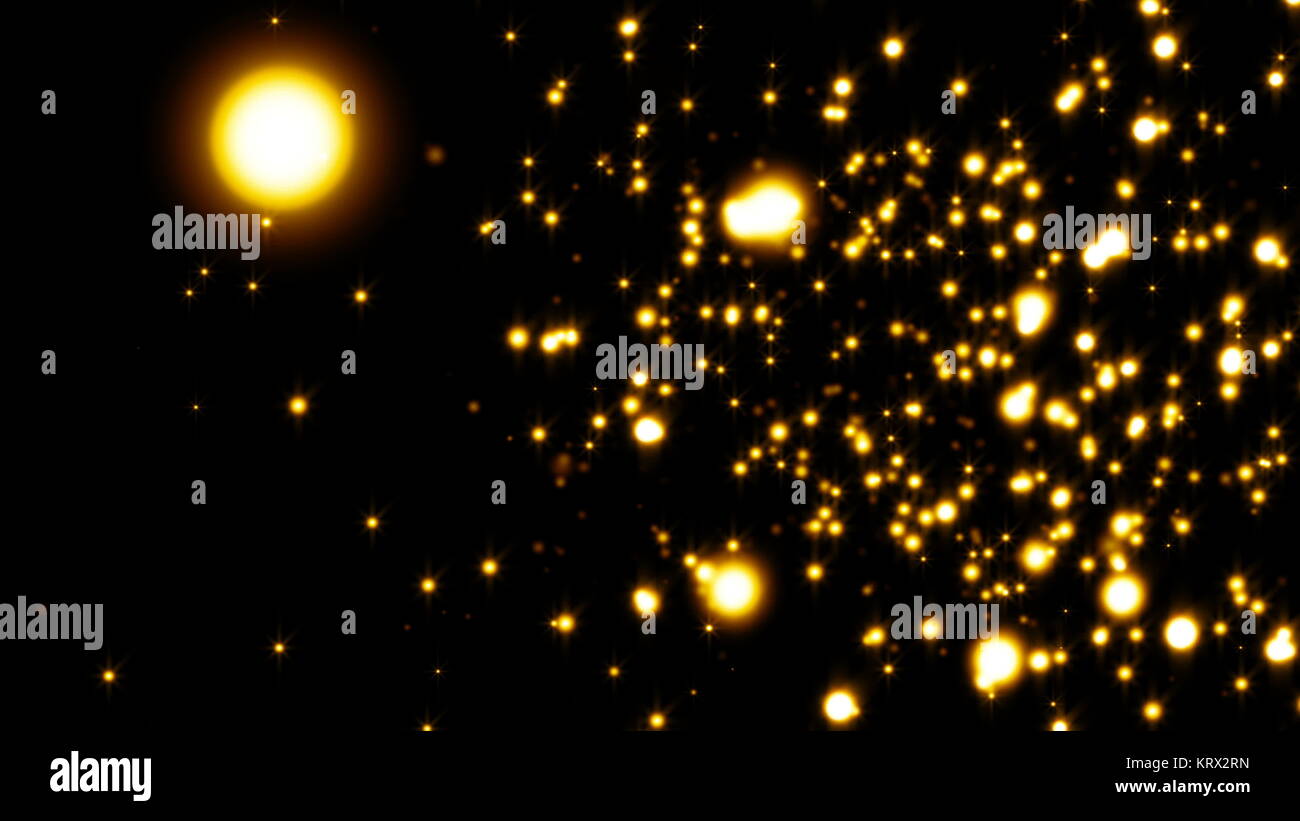 Glittering particles sparkle and drift along on a soft current Stock ...