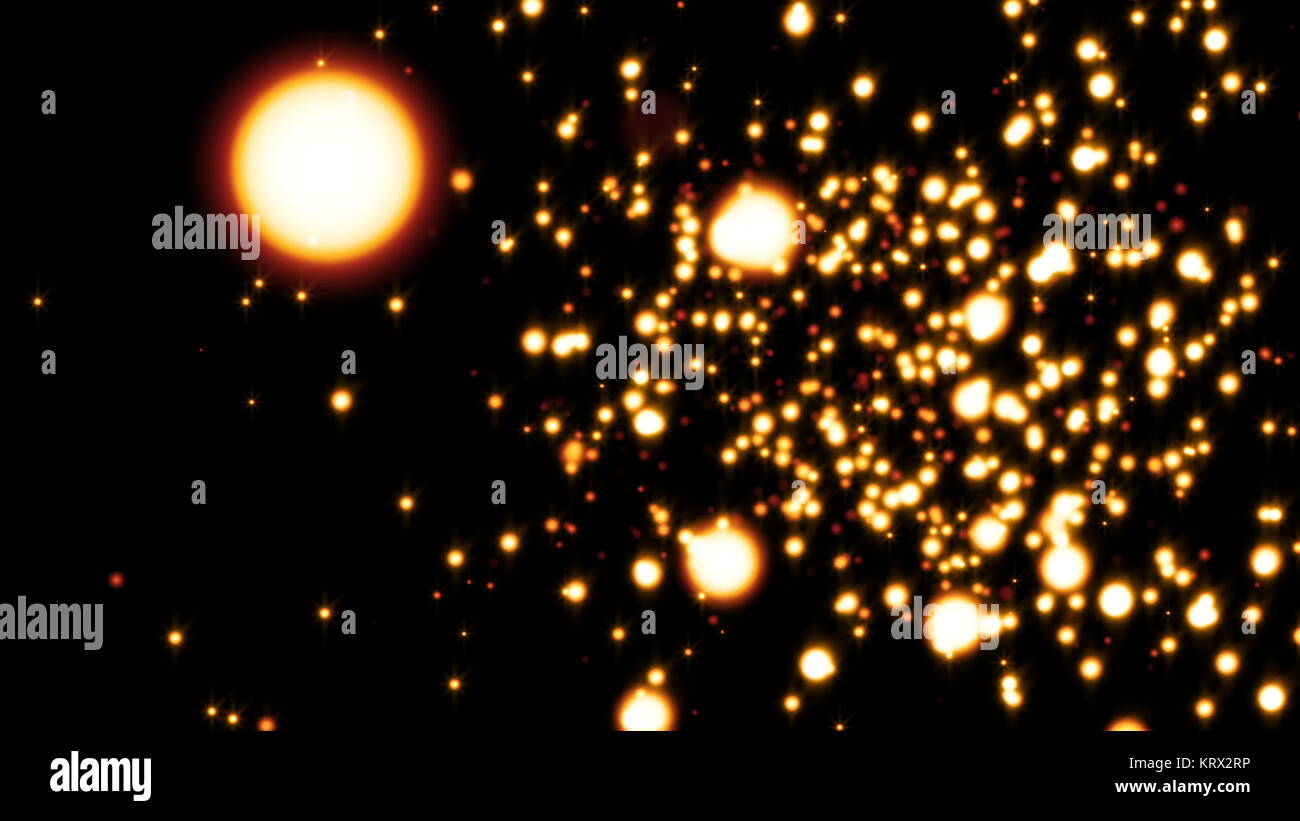 Glittering particles sparkle and drift along on a soft current Stock ...