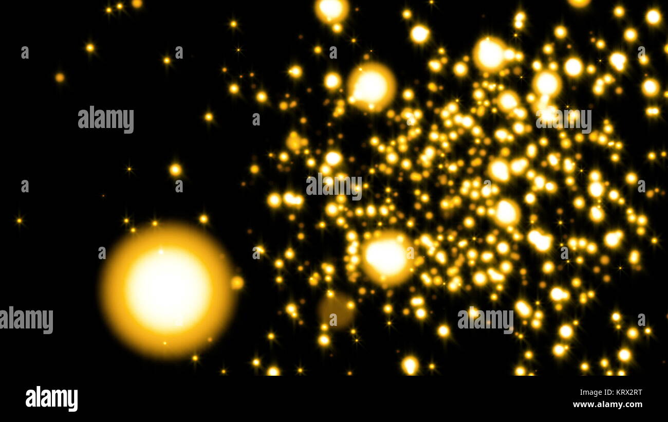 Glittering particles sparkle and drift along on a soft current Stock ...