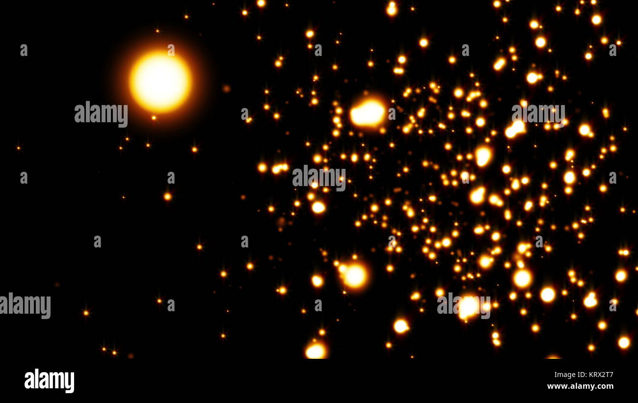 Glittering particles sparkle and drift along on a soft current Stock ...
