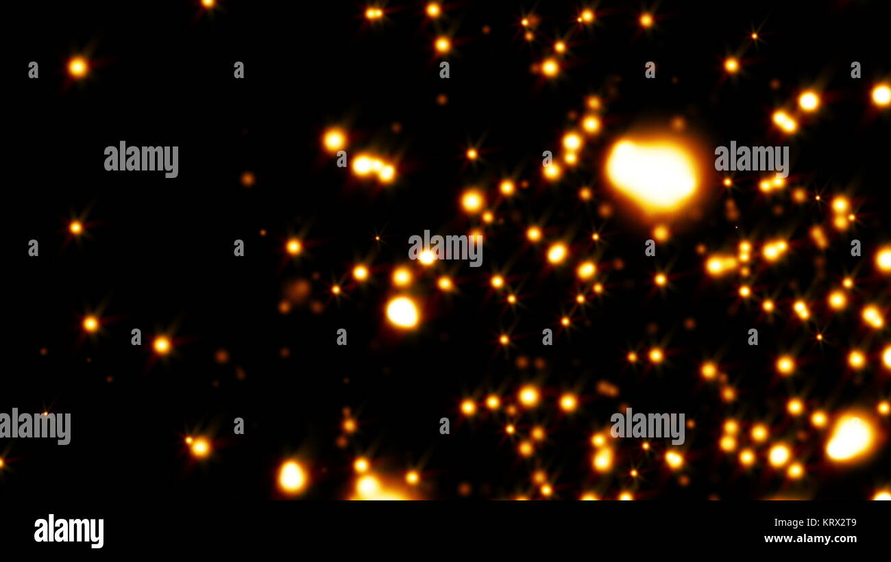 Glittering particles sparkle and drift along on a soft current Stock ...