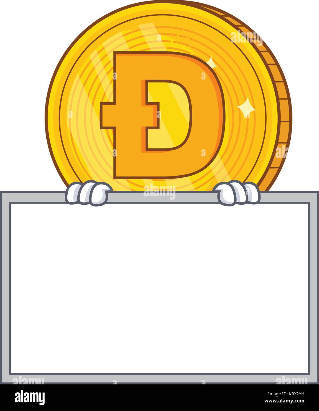 With board Dodgecoin character cartoon style Stock Vector Image & Art ...