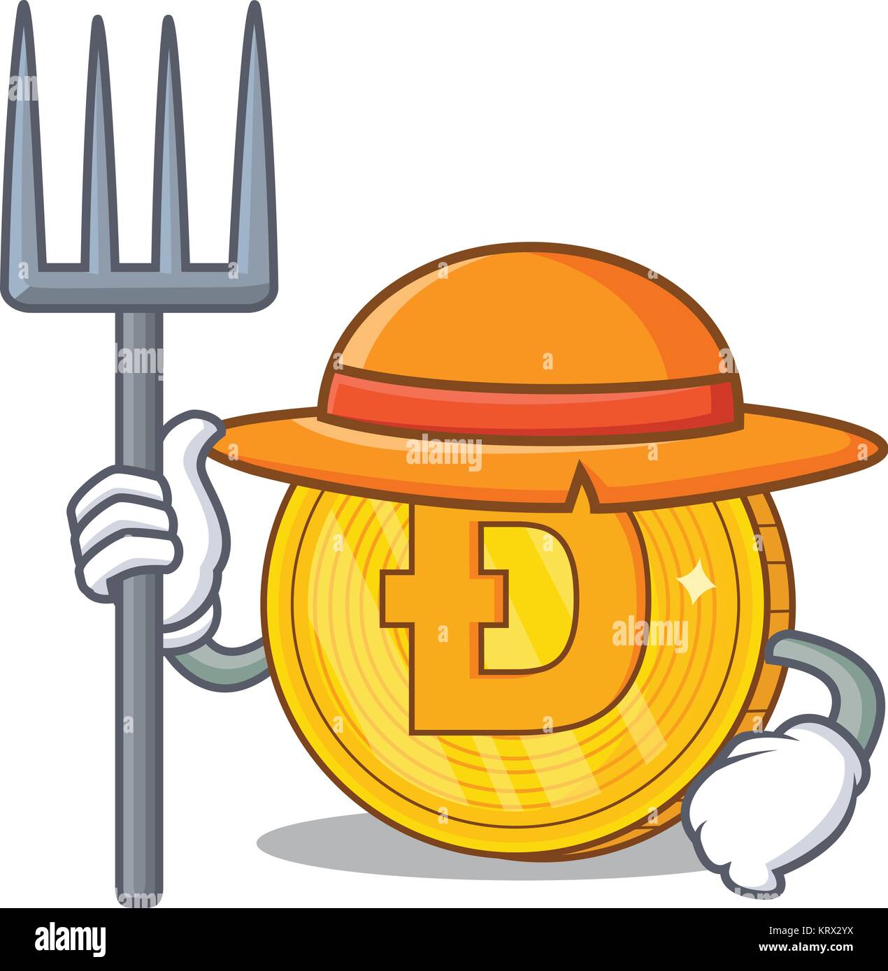Farmer Dodgecoin character cartoon style Stock Vector Image & Art - Alamy