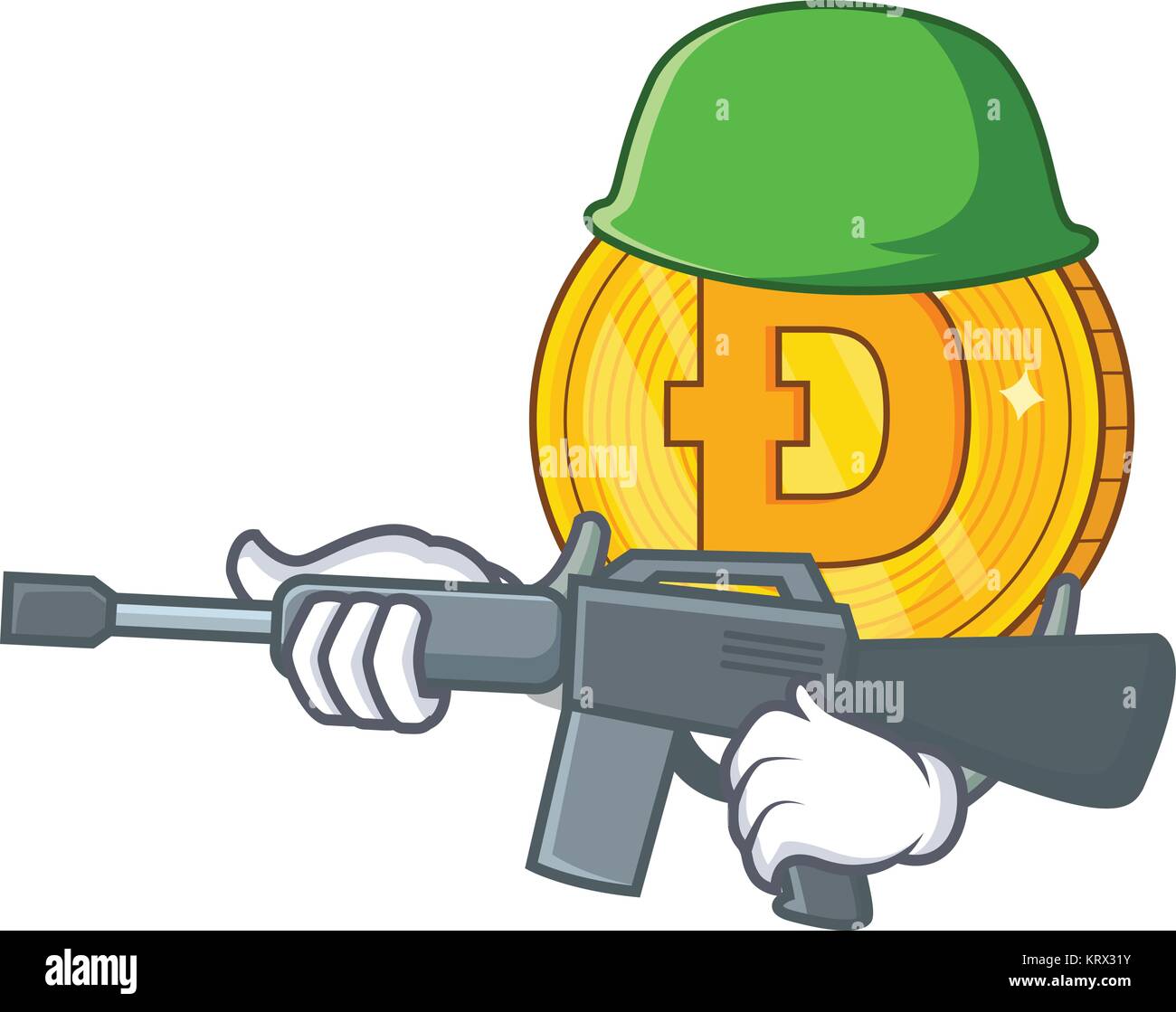 Army Dodgecoin character cartoon style Stock Vector Image & Art - Alamy