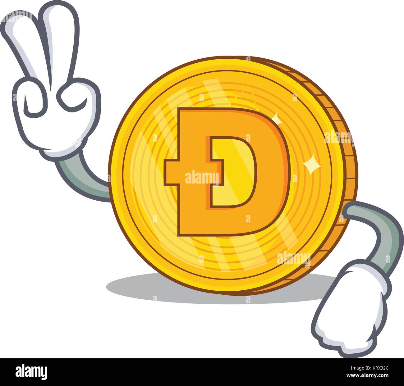 Two finger Dodgecoin character cartoon style Stock Vector Image & Art ...
