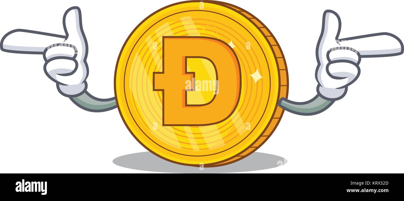 Pointing finger Dodgecoin character cartoon style Stock Vector Image ...