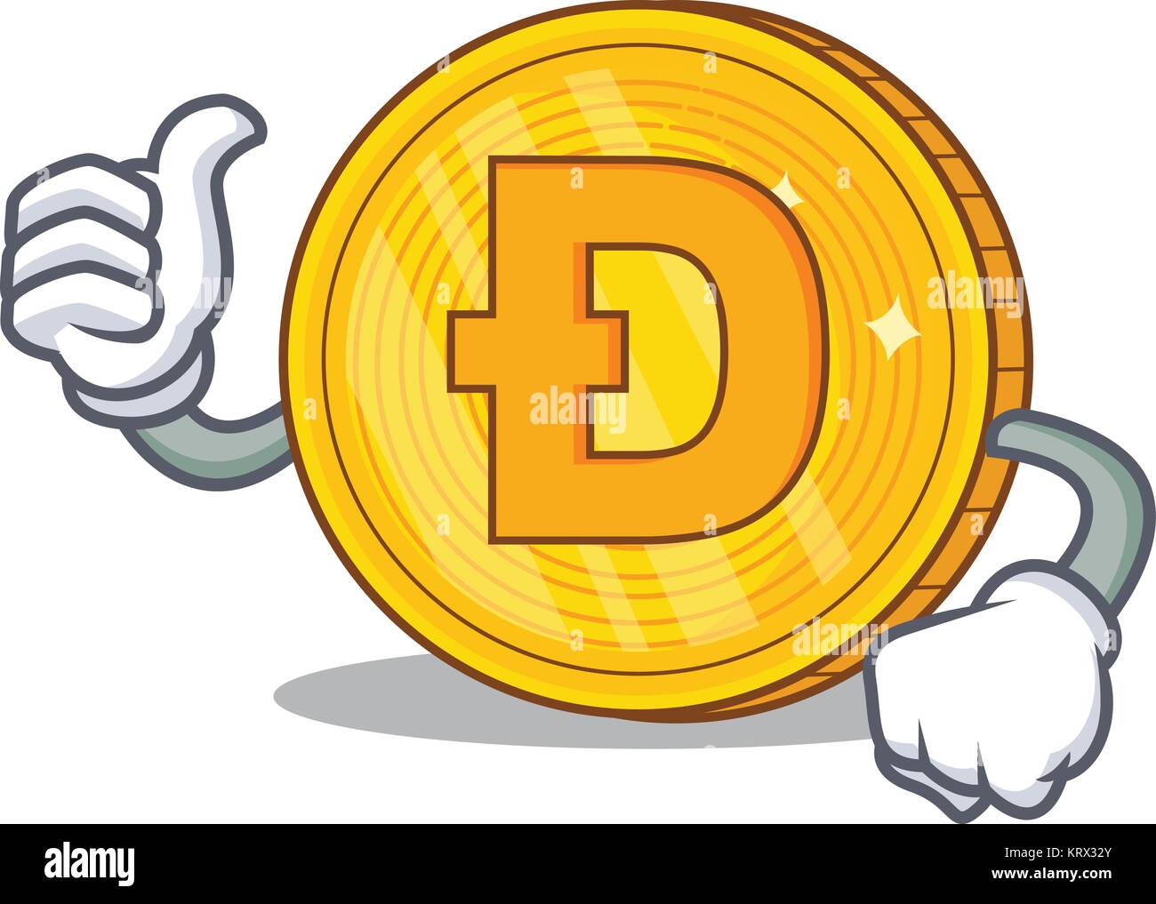 Thumbs up Dodgecoin character cartoon style Stock Vector Image & Art ...