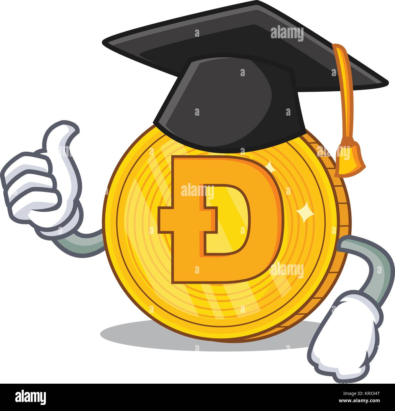 Graduation Dodgecoin character cartoon style Stock Vector Image & Art ...