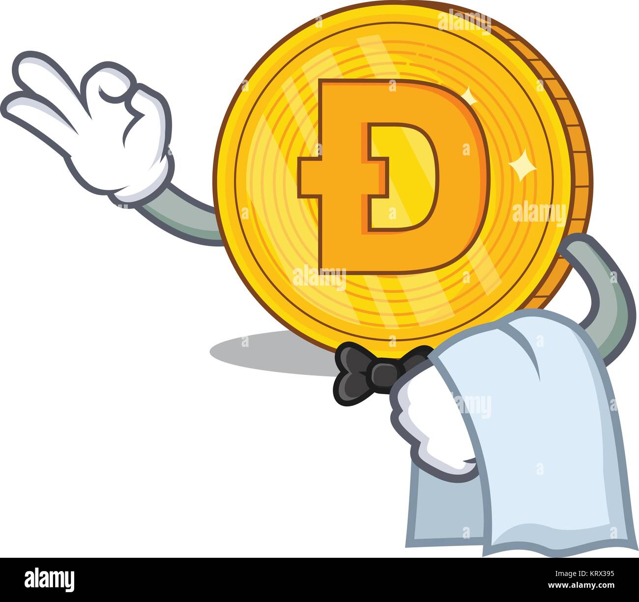 Waiter Dodgecoin character cartoon style Stock Vector Image & Art - Alamy