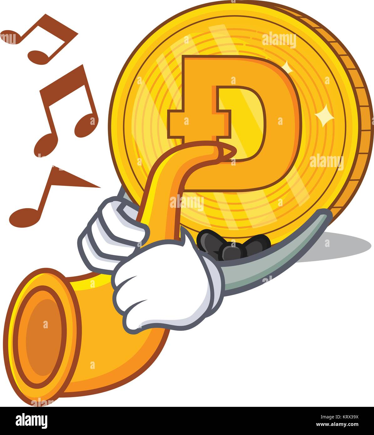 With trumpet Dodgecoin character cartoon style Stock Vector Image & Art ...