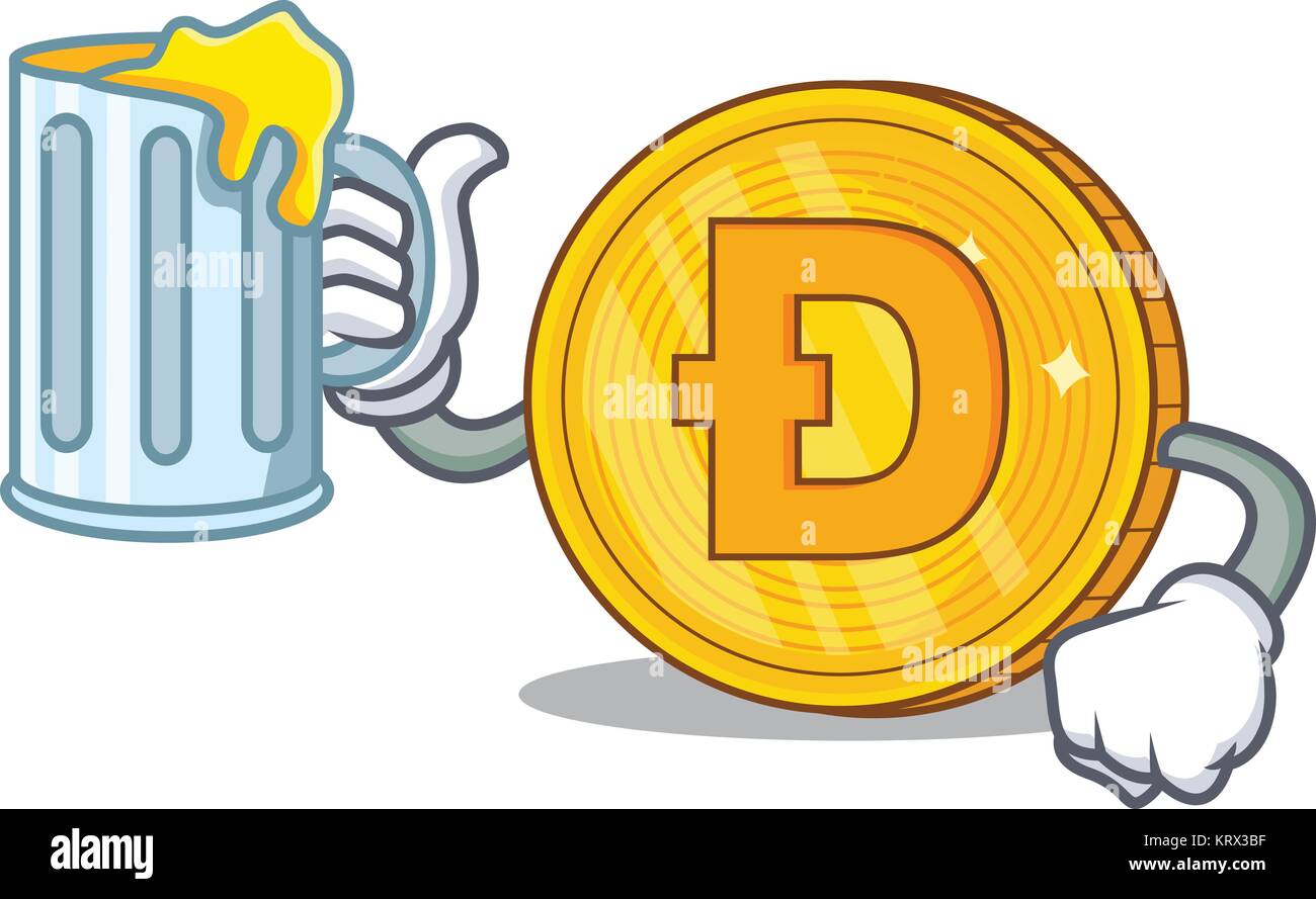 With juice Dodgecoin character cartoon style Stock Vector Image & Art ...