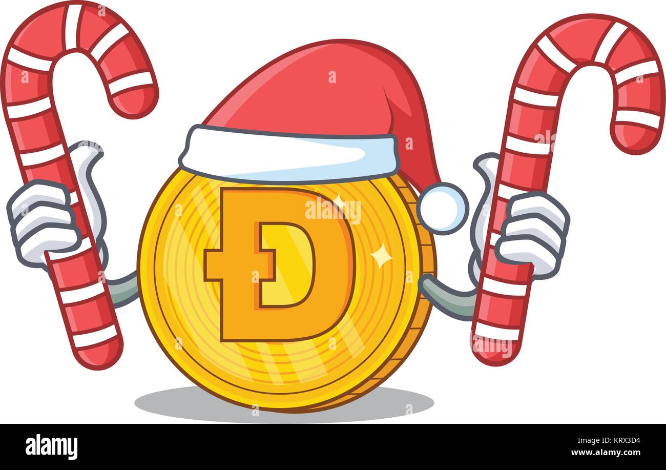 Santa with candy Dodgecoin character cartoon style Stock Vector Image ...