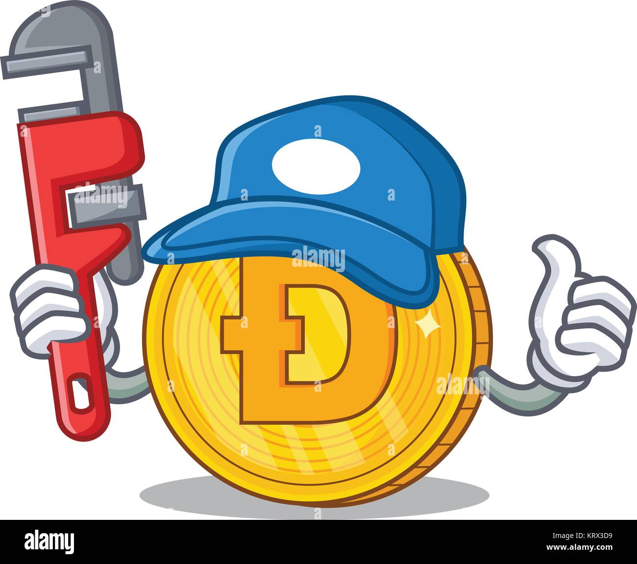 Plumber Dodgecoin character cartoon style Stock Vector Image & Art - Alamy