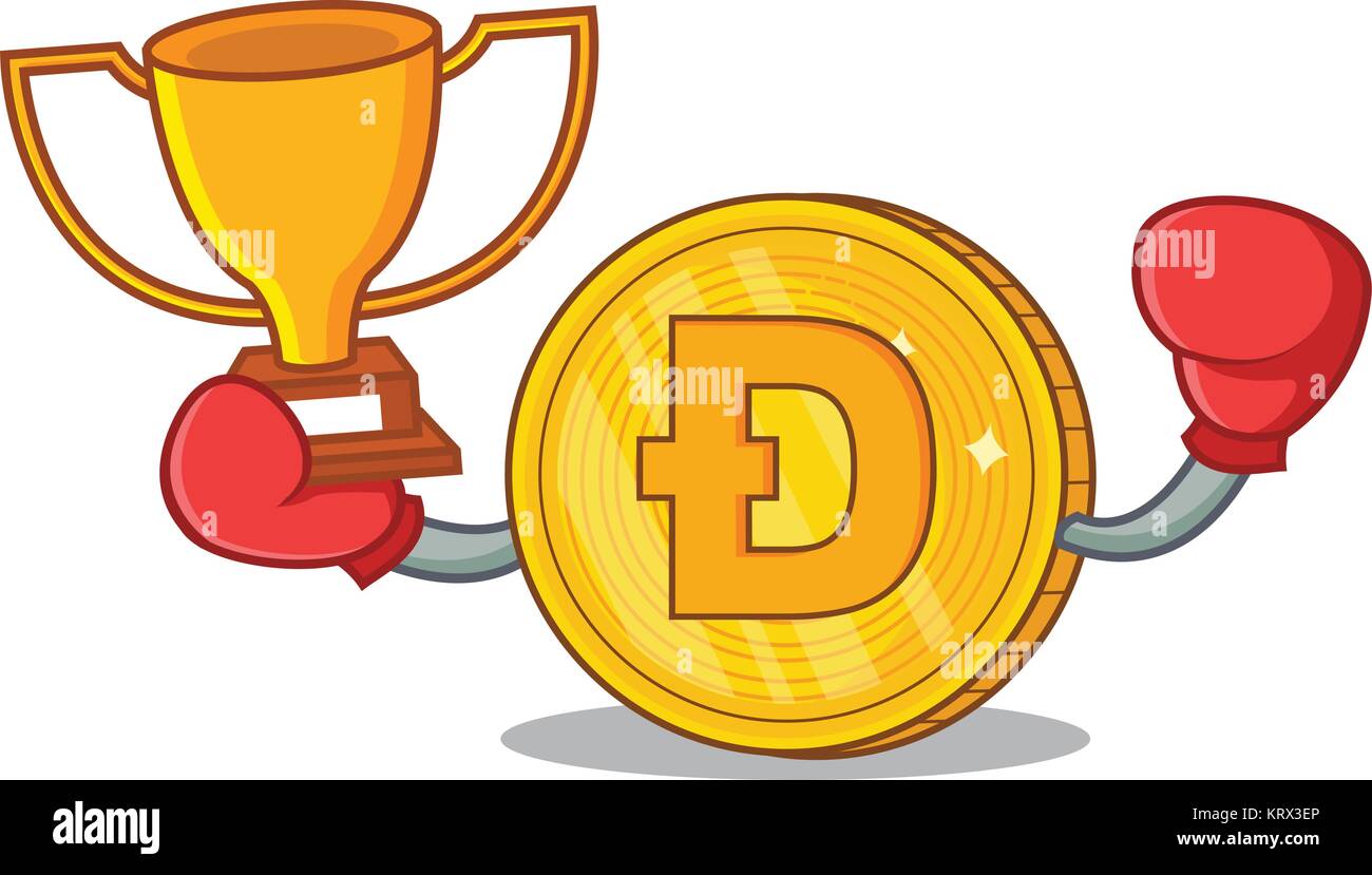 Boxing winner Dodgecoin character cartoon style Stock Vector Image ...