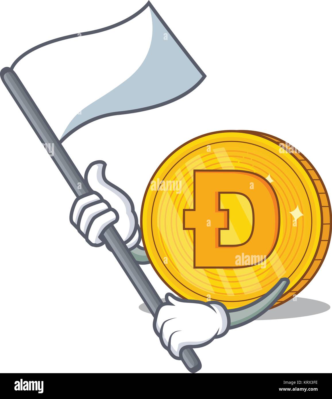 With flag Dodgecoin character cartoon style Stock Vector Image & Art ...