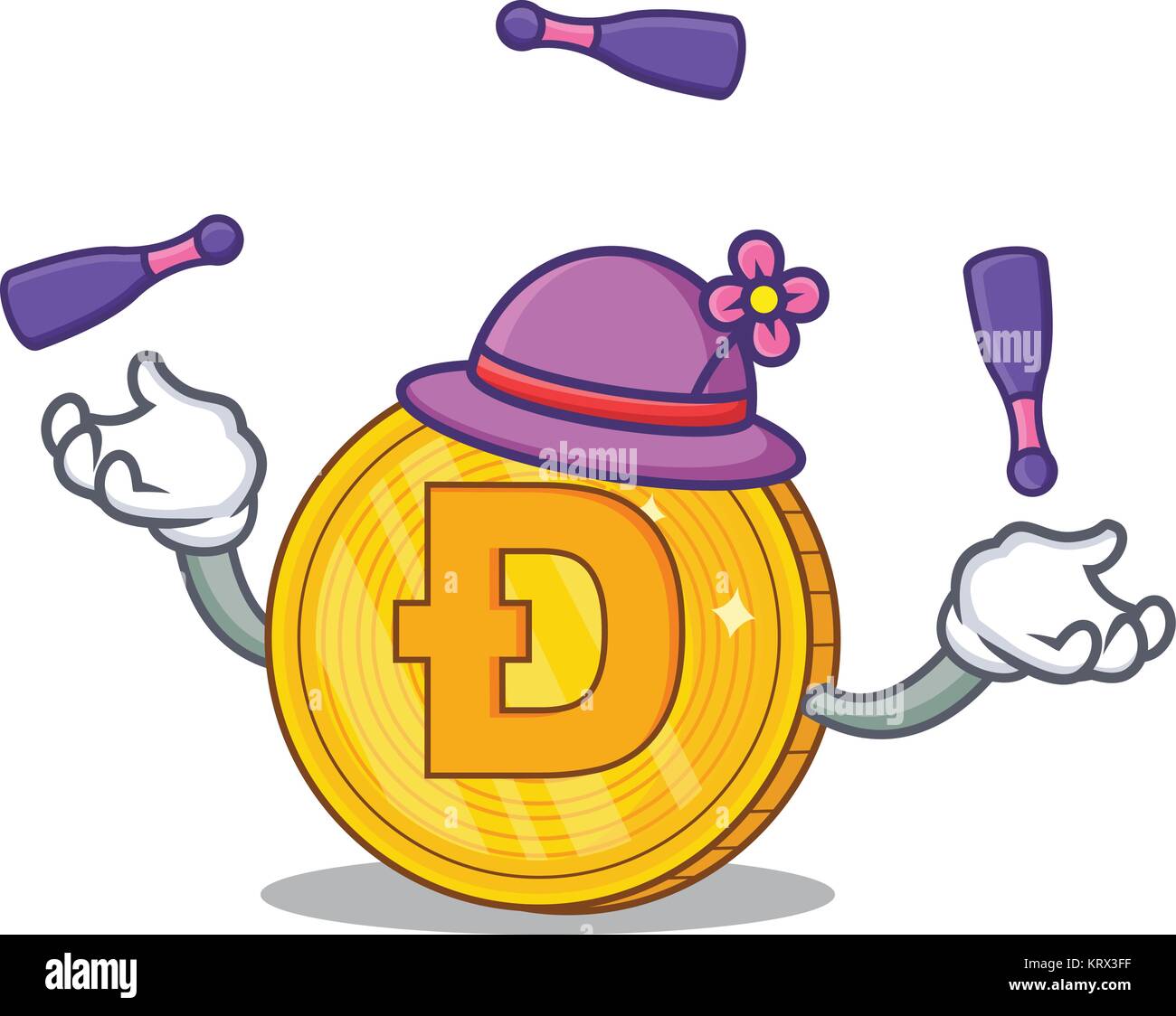 Juggling Dodgecoin character cartoon style Stock Vector Image & Art - Alamy