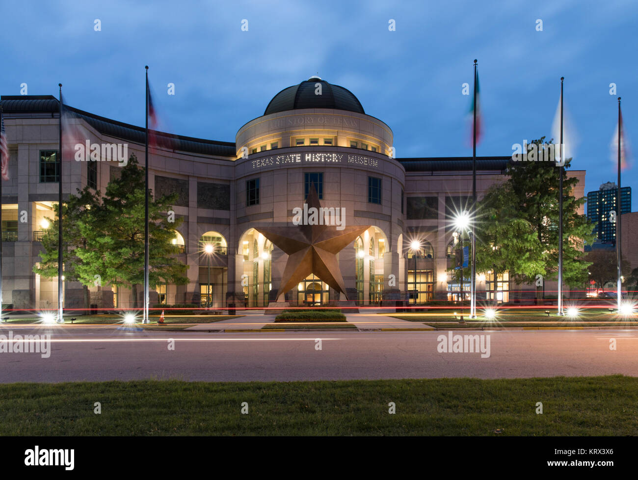 Texas State History Museum photographed at night in Austin, Texas Stock ...