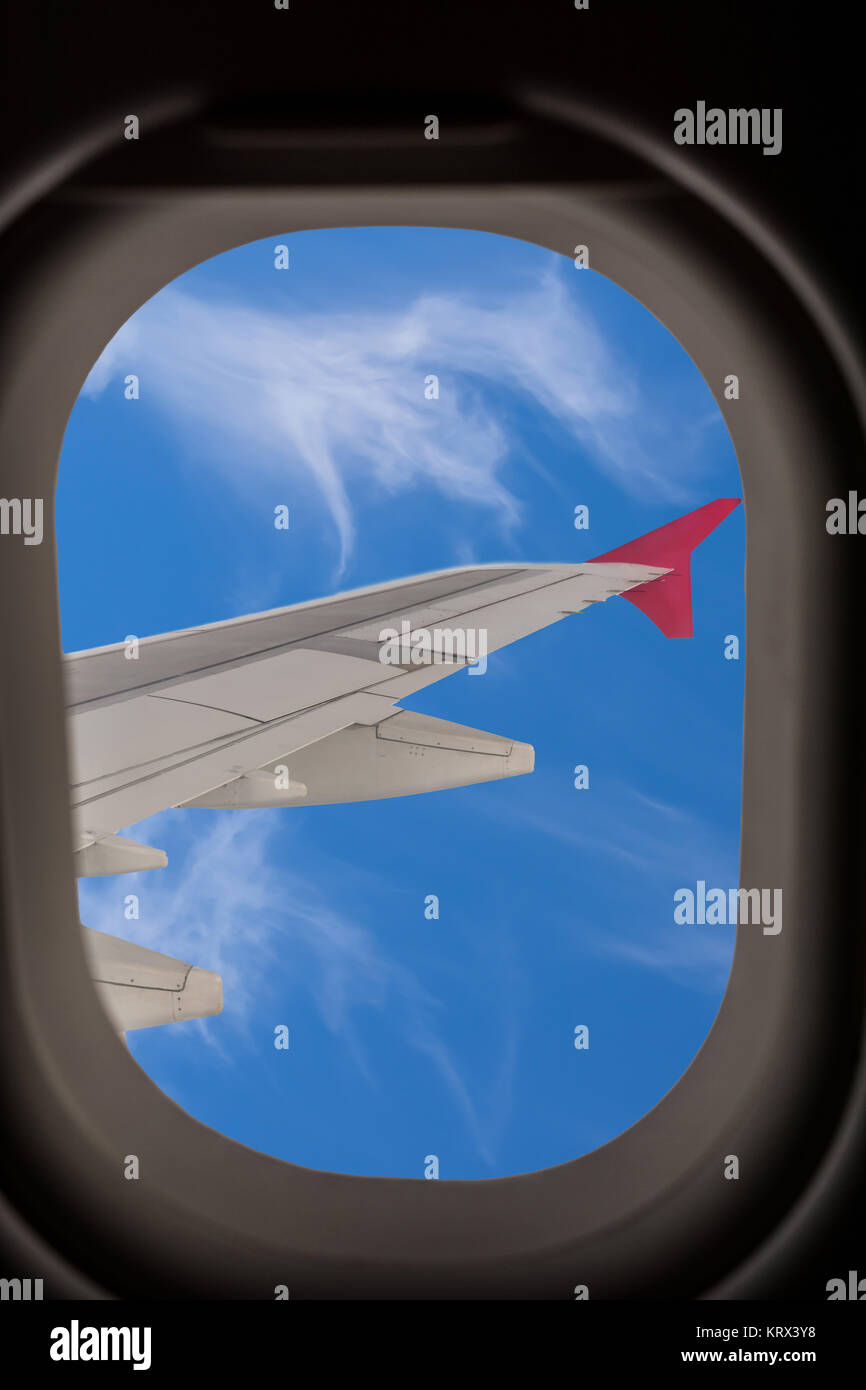 aircraft windows overlooking the wing of the aircraft Stock Photo - Alamy
