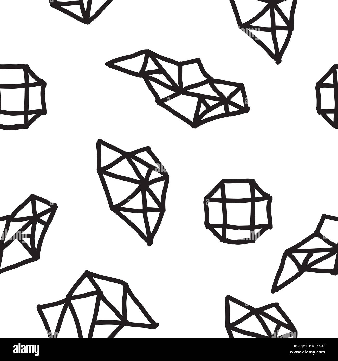 Vector seamless geometric doodle pattern Stock Photo - Alamy