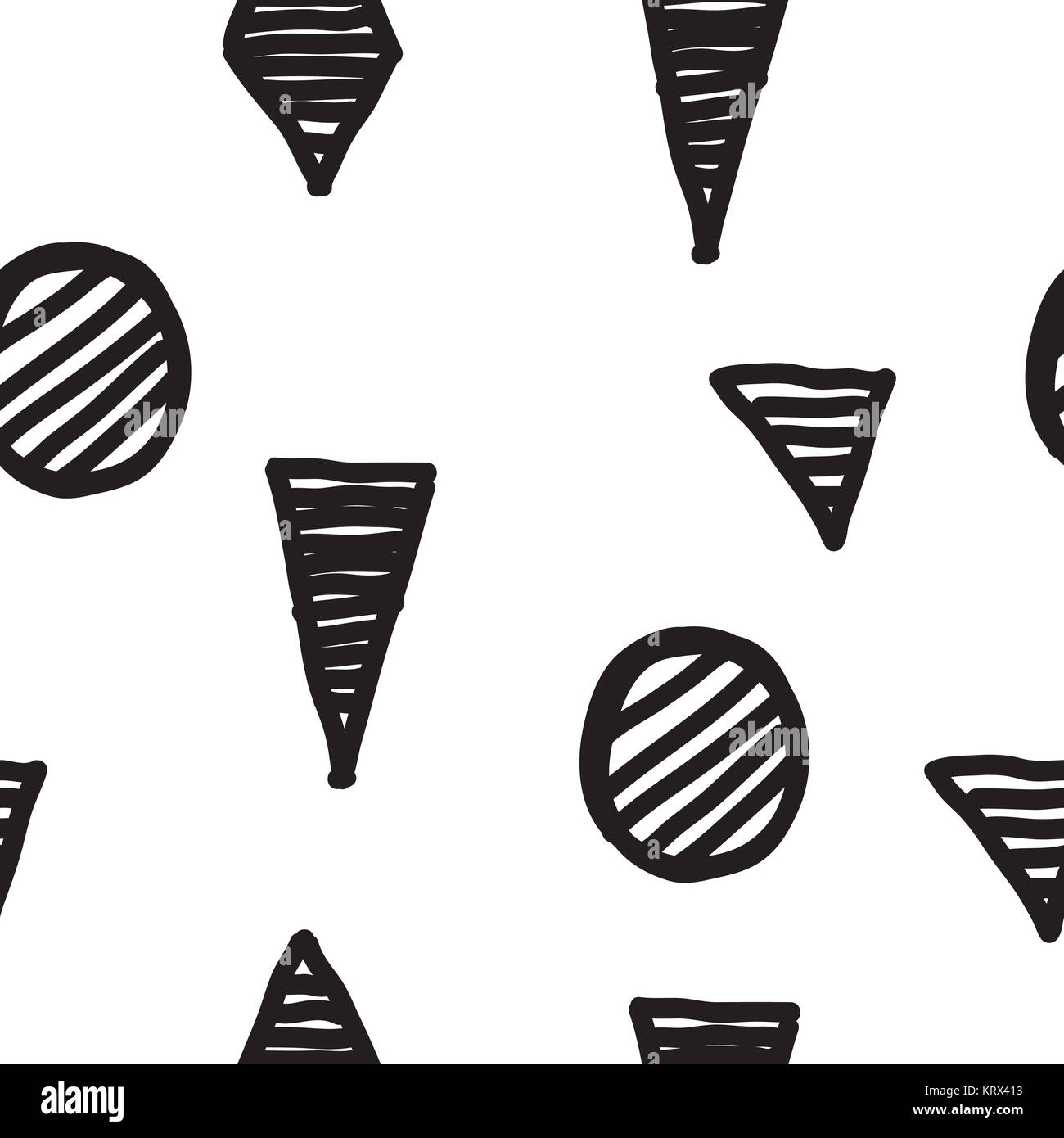 Vector seamless geometric doodle pattern Stock Photo - Alamy