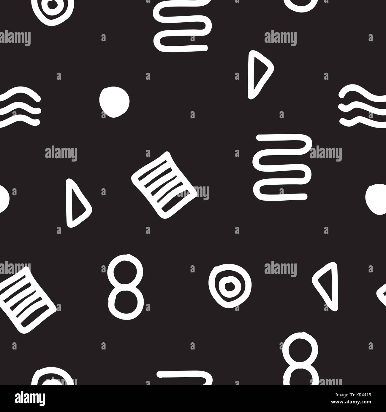 Vector seamless geometric doodle pattern Stock Photo - Alamy