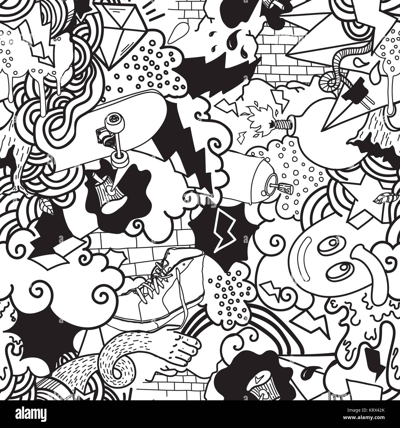 Graffiti colorful seamless pattern Stock Photo - Alamy