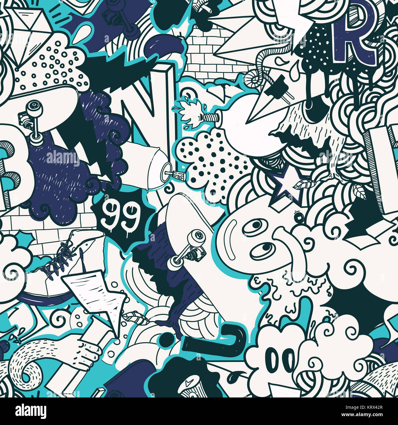 Graffiti colorful seamless pattern Stock Photo - Alamy