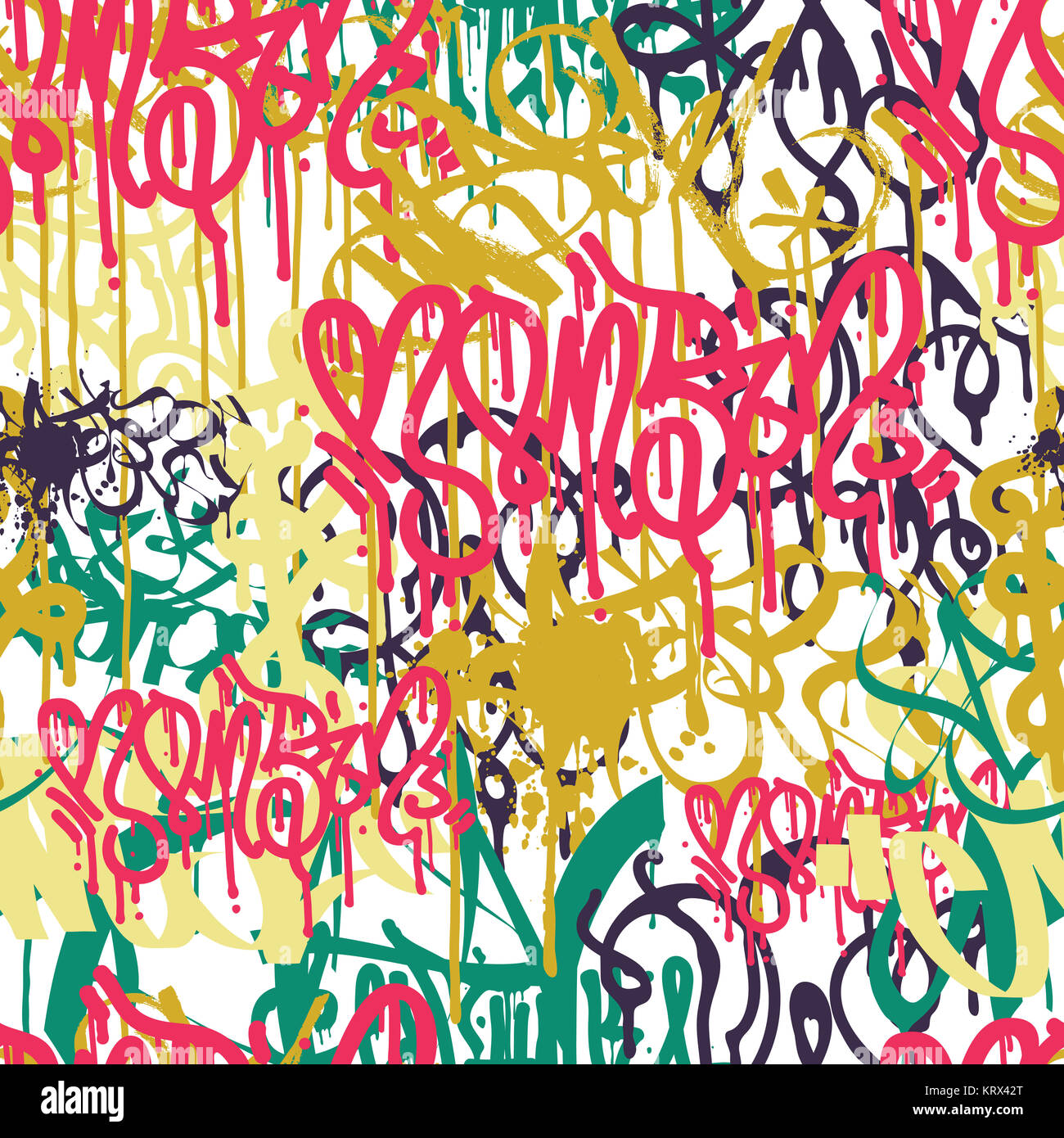Graffiti colorful seamless pattern Stock Photo - Alamy