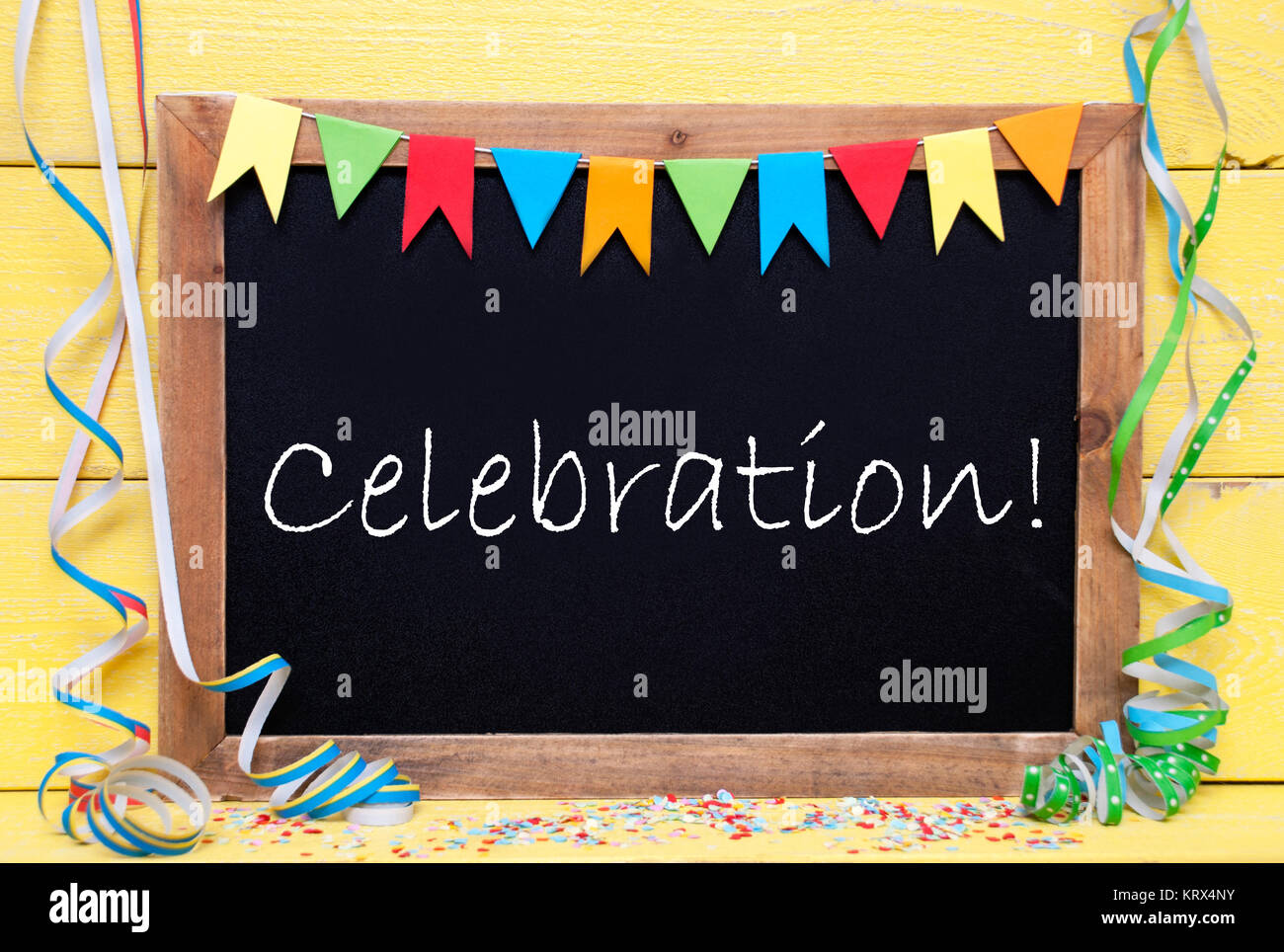 Blackboard With English Text Celebration. Party Decoration Like ...