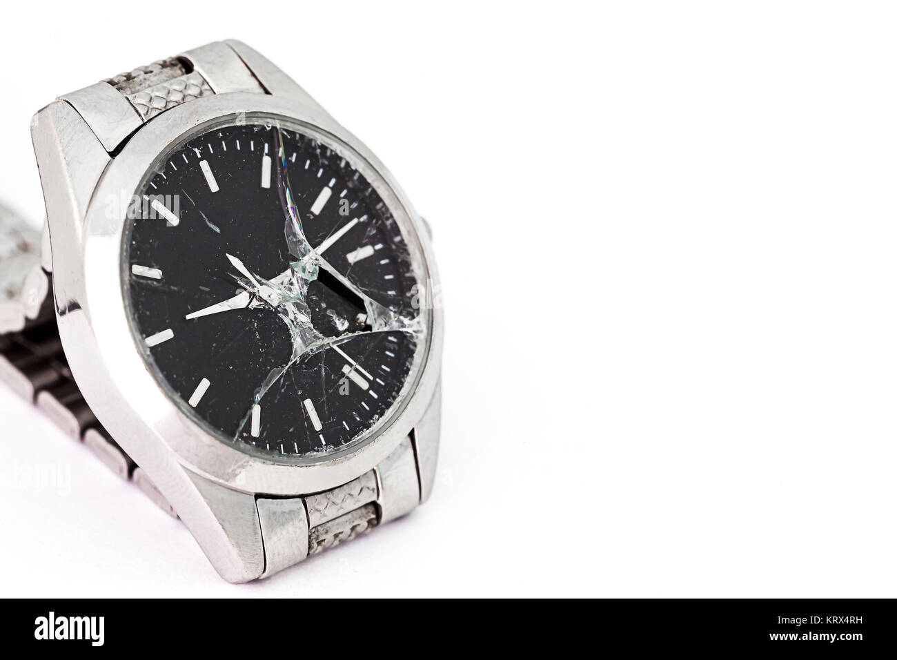 Broken wristwatch isolated on white background Stock Photo - Alamy