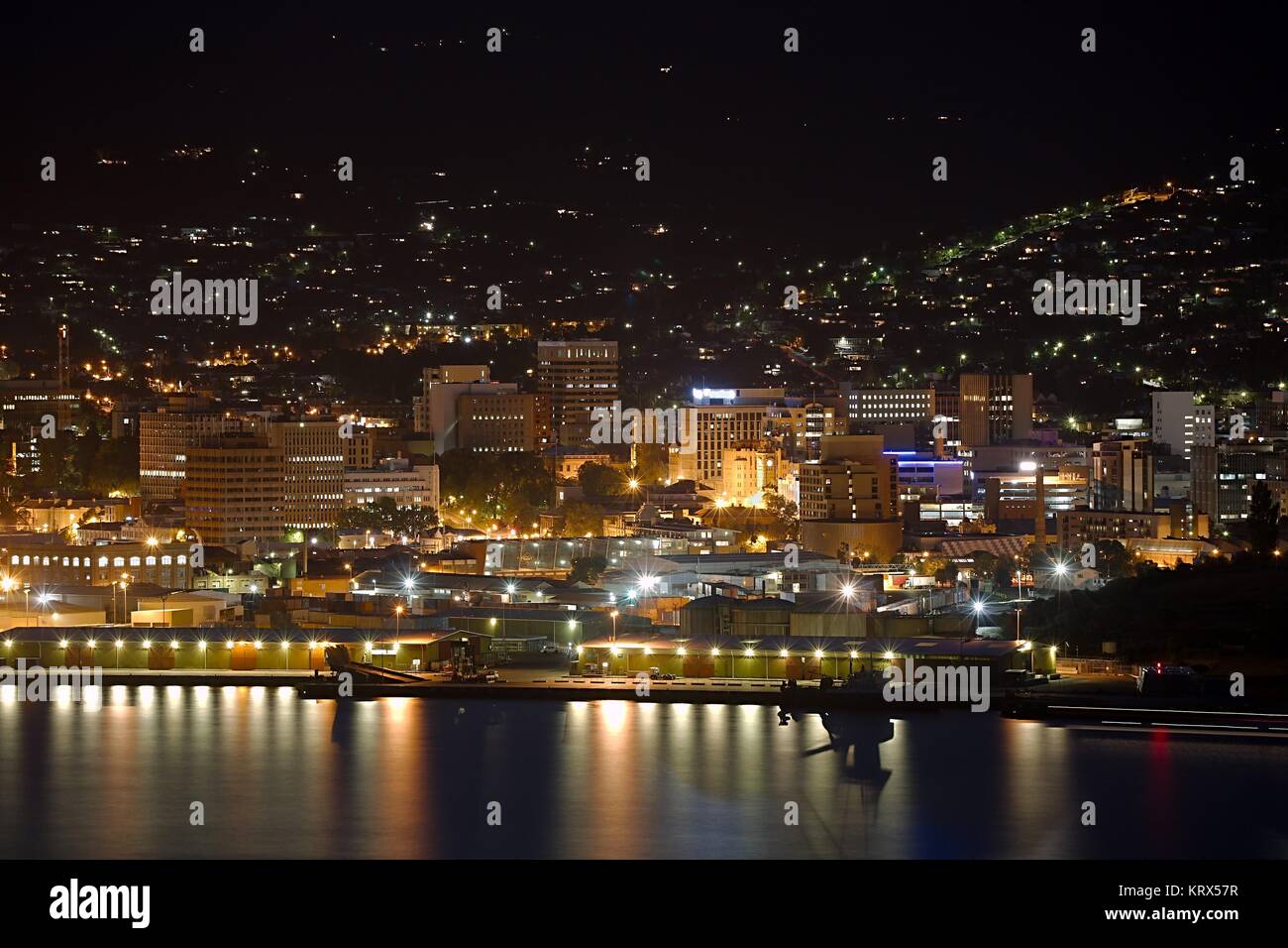 Hobart night view Stock Photo - Alamy