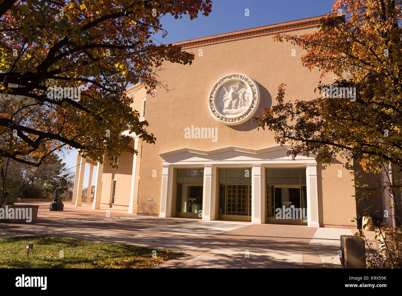 New Mexico State Capital Building Fall Autumn Color Santa Fe Stock ...