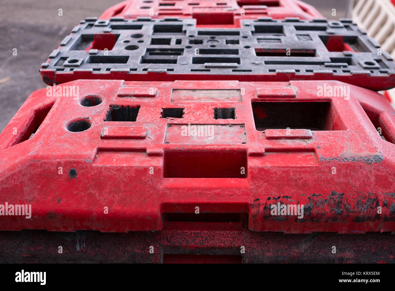 stack pole for barrier at a construction site Stock Photo - Alamy