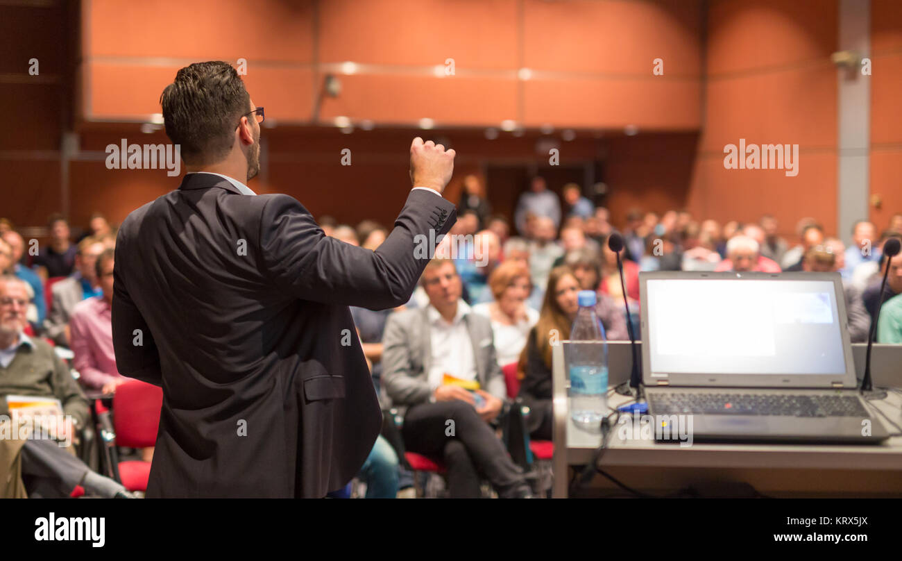 Public speaker giving talk at Business Event Stock Photo - Alamy