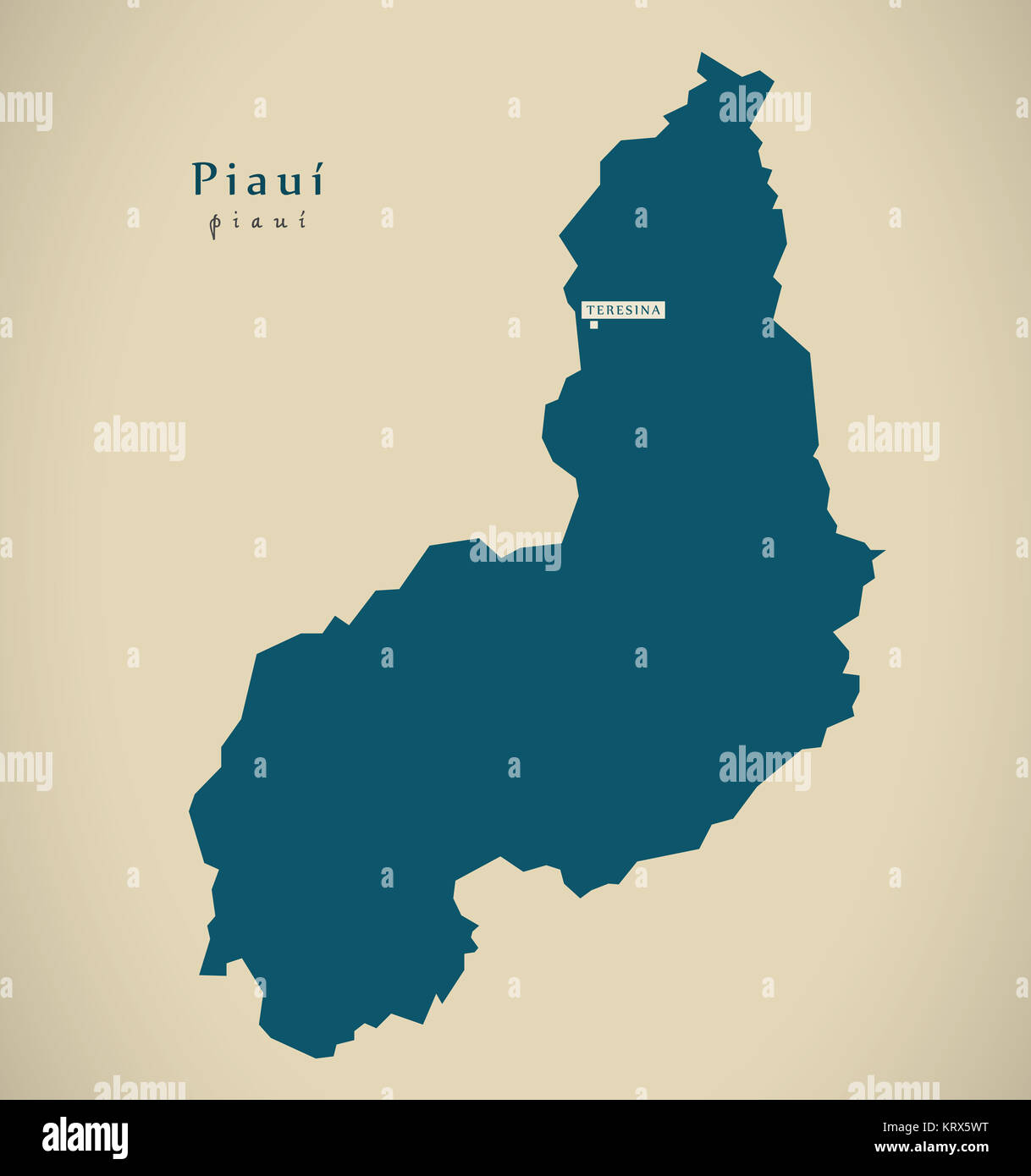 Modern Map - Piaui BR Brazil Illustration Stock Photo - Alamy