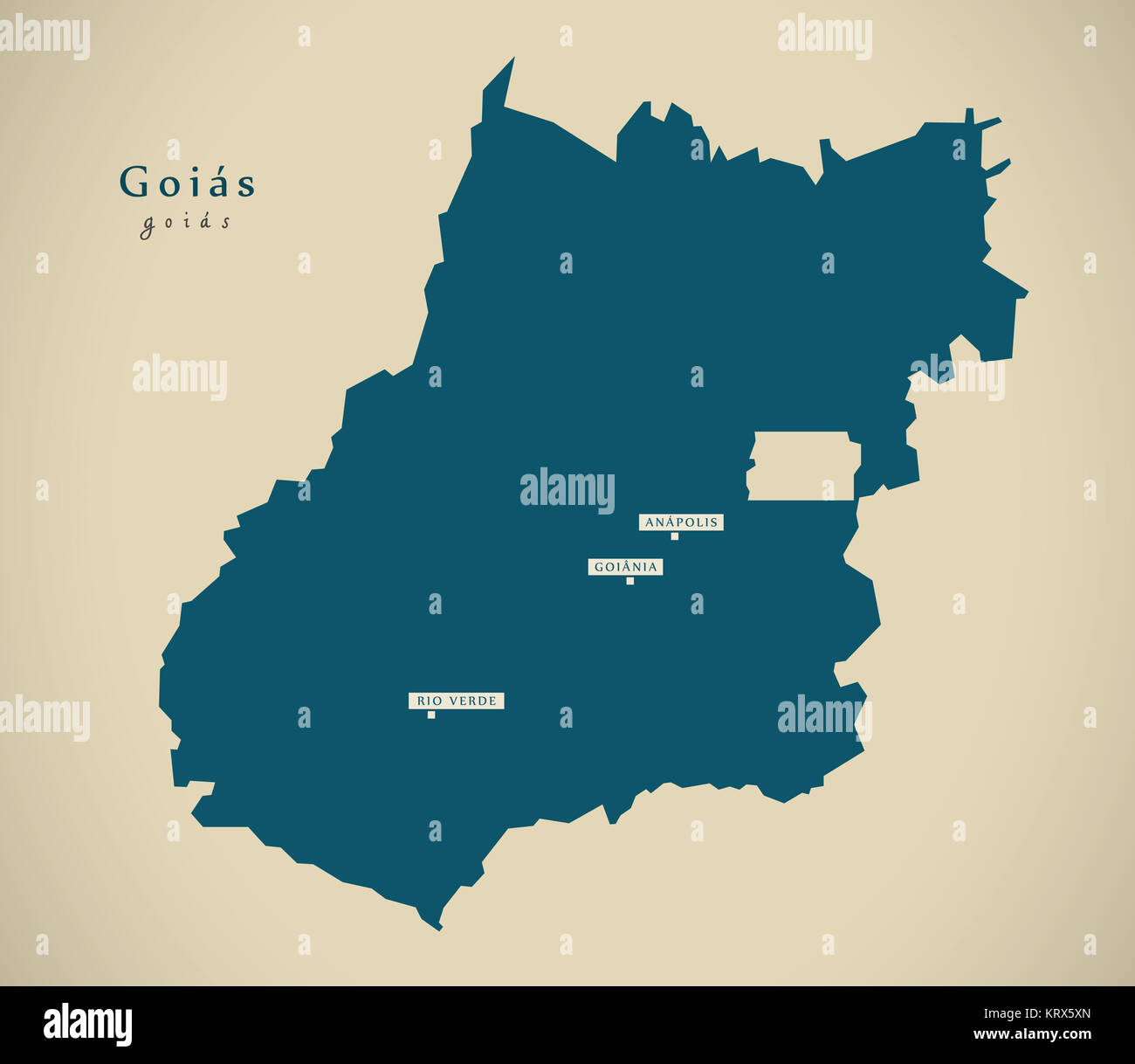 Modern Map - Goias BR Brazil Illustration Stock Photo - Alamy