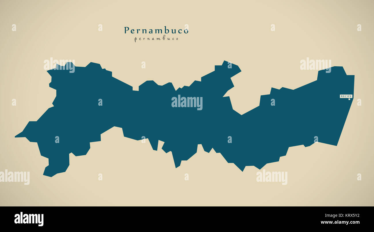 Modern Map - Pernambuco BR Brazil Illustration Stock Photo - Alamy