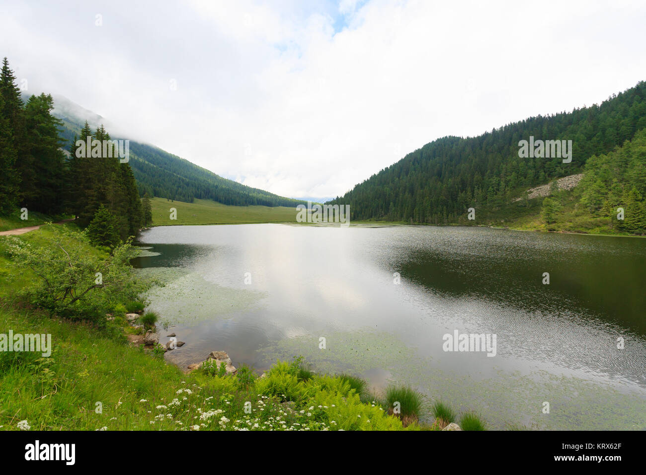 Cloudy lake panorama Stock Photo - Alamy