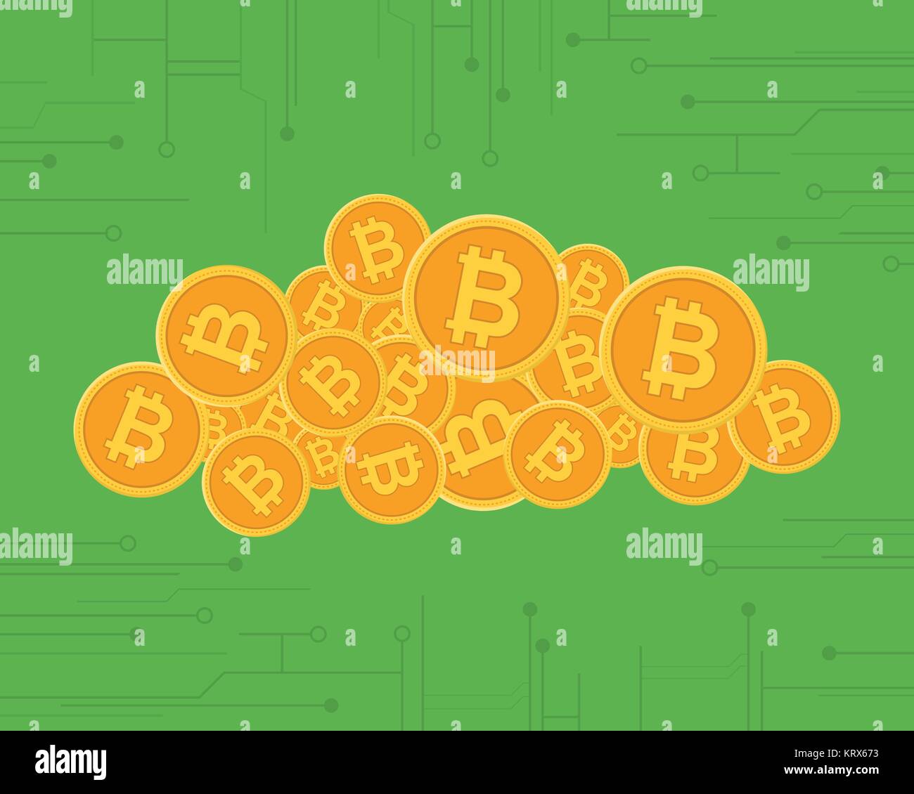 Bitcoin style on green background Stock Vector Image & Art - Alamy