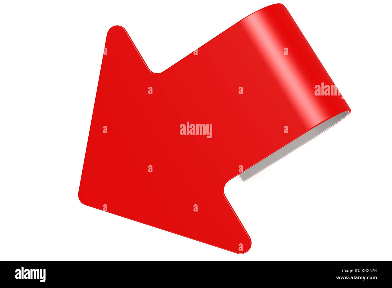 Red arrow with curved tail Stock Photo - Alamy