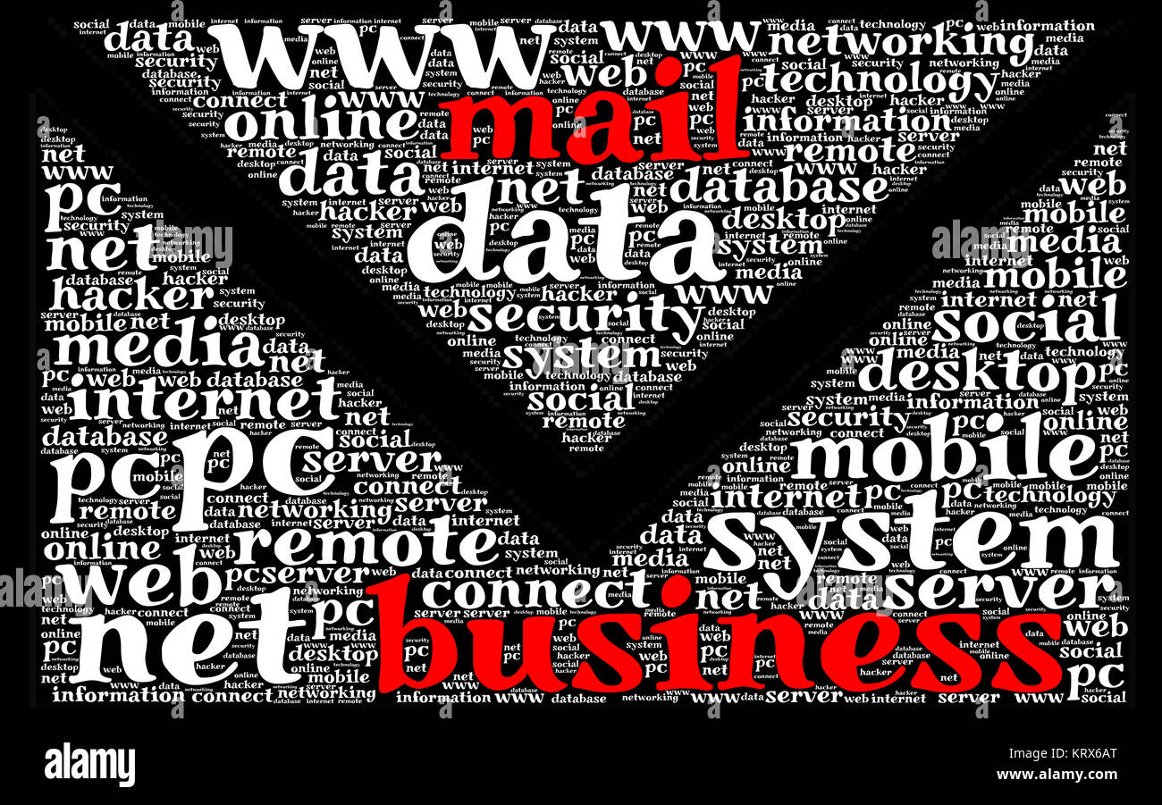 Business mail word cloud concept Stock Photo - Alamy