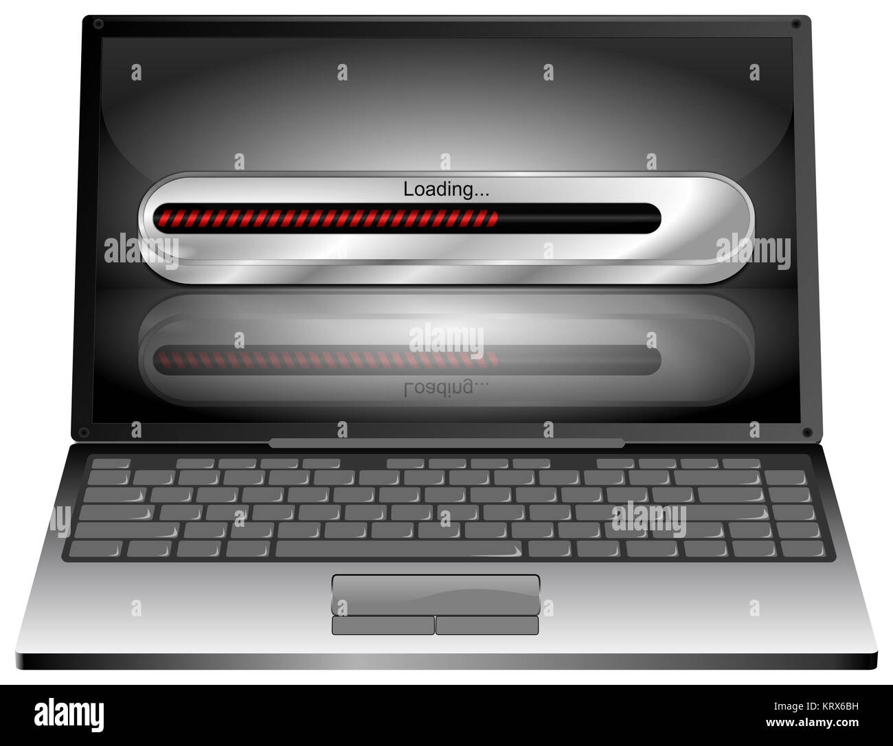 decorative Laptop computer with Loading bar - 3D illustration Stock ...