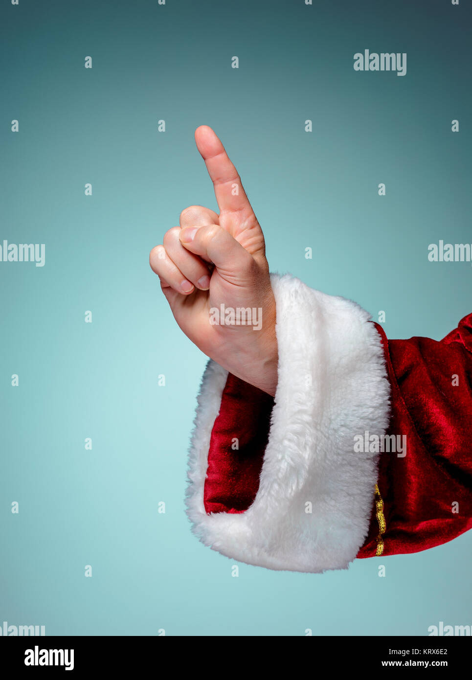 Photo of Santa Claus hand in pointing gesture Stock Photo - Alamy