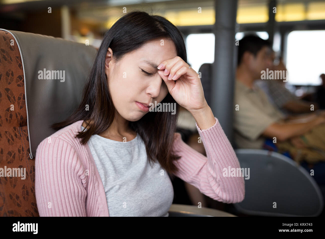 Woman feeling headache Stock Photo - Alamy